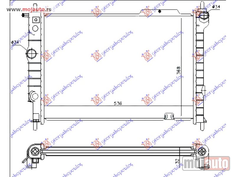 HLADNJAK MOTORA 1.7 DIZEL (53.5x37.5) Opel astra f 91-94 -dostupno