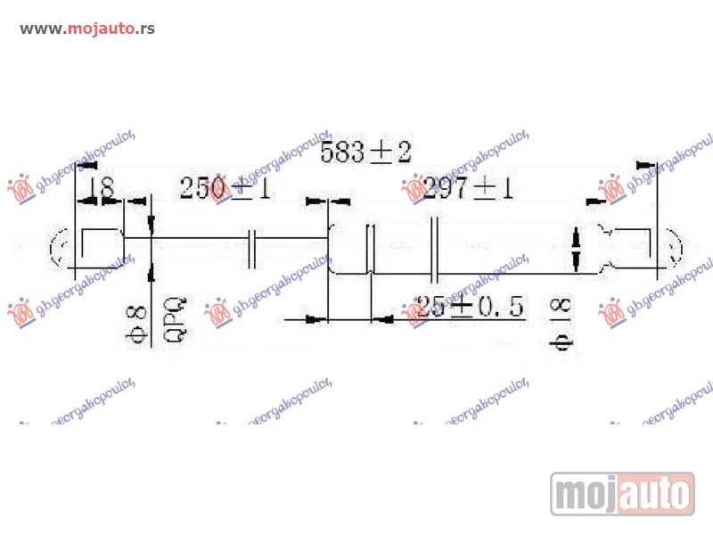 AMORTIZER GEPEK VRATA (584L-460N) Skoda octavia 5 08-13 -dostupno