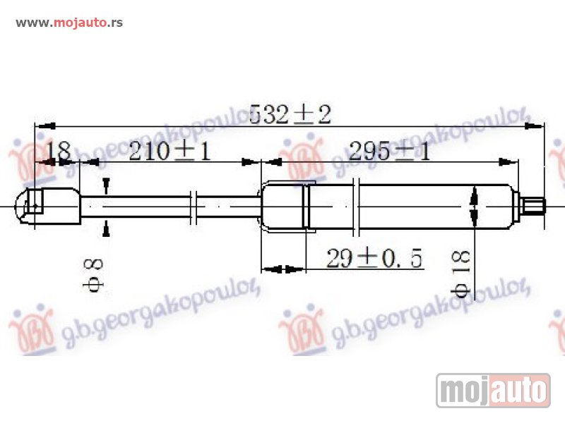 AMORTIZER HAUBE (532L-280N) Levo Mercedes c class (w203) sdn/s.w. 03-07 -dostupno