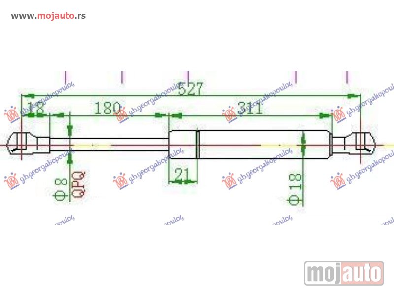 AMORTIZER GEPEK VRATA KARAVAN (519L-570N) Fiat palio 99-04 -dostupno