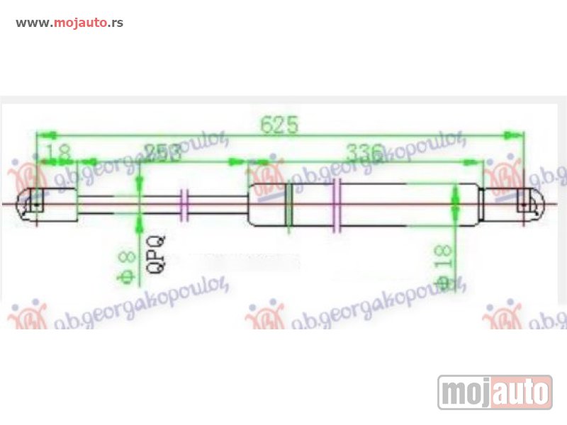 AMORTIZER GEPEK VRATA 3 VRATA (575N) Ford fiesta 02-08 -dostupno