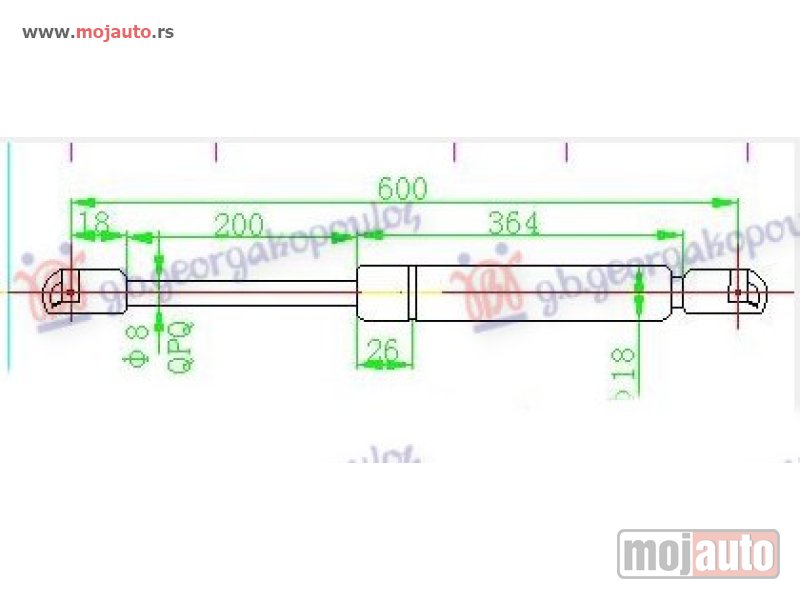 AMORTIZER GEPEK VRATA 5 VRATA (440N) Ford fiesta 02-08 -dostupno