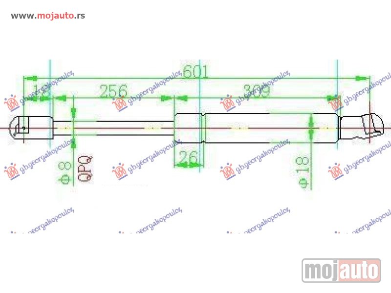 AMORTIZER GEPEK VRATA 3 VRATA (603L-240N) Opel corsa d 06-15 -dostupno