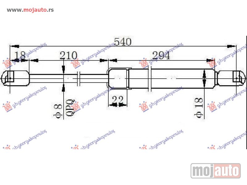 AMORTIZER GEPEK VRATA 3 VRATA (540L-400N) Hyundai accent sdn 06-11 -dostupno
