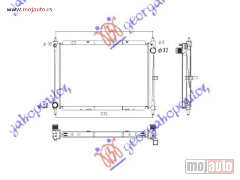 HLADNJAK MOTORA 1.5 DIZEL (+AC) (49.4x41.5x2.3) UK (MAHLE BEHR PREMIUM LINE) Renault clio 06-09 -dostupno