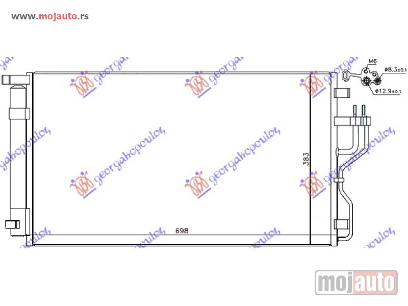HLADNJAK KLIME ZA SVE MODELE BENZIN (655x378x16) (CESKA) Kia sportage 14-15 -dostupno