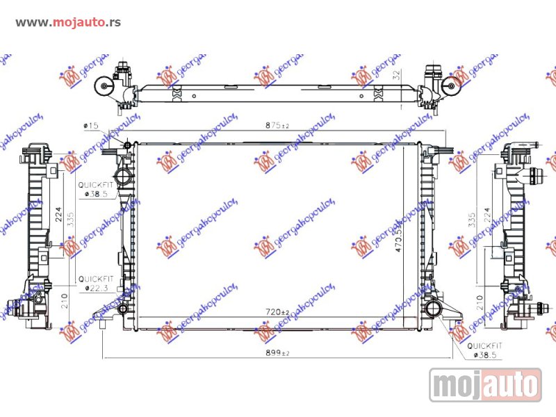 HLADNJAK MOTORA 2.9/3.0 TFSi BENZIN (AUTO) - 3.0 TDi DIZEL (AUTO) (720x470x32) Audi a8 21- -dostupno