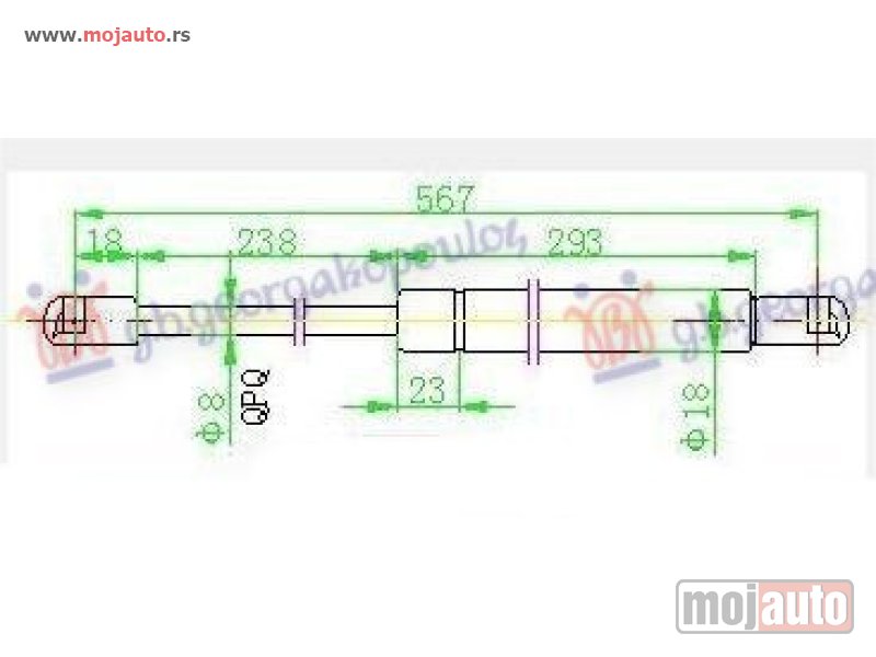 AMORTIZER GEPEK VRATA (570L-460N) Bmw x1 (e84) 13-15 -dostupno