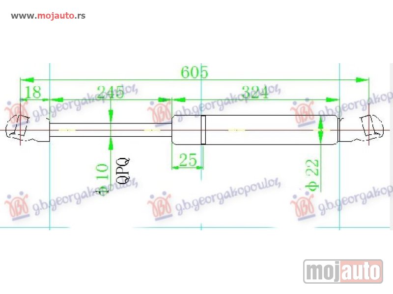 AMORTIZER GEPEK VRATA (605L-670N) Ford s-max 07-11 -dostupno
