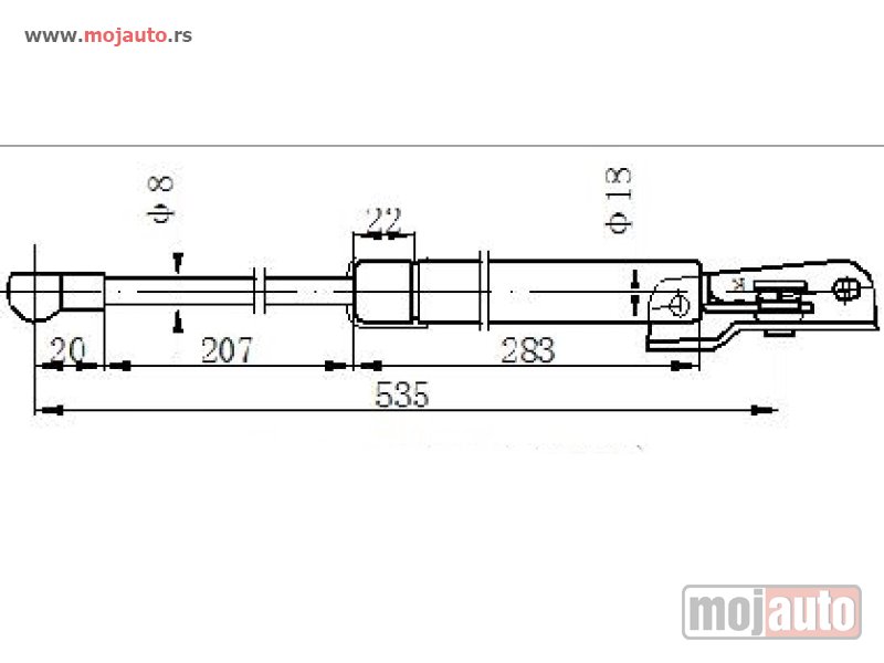 AMORTIZER GEPEK VRATA (535L-375N) Desno Subaru impreza 08-14 -dostupno
