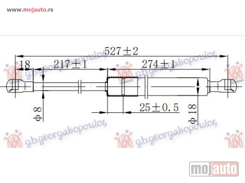 AMORTIZER GEPEK VRATA -07 (536L-410N) Nissan x-trail 01-14 -dostupno
