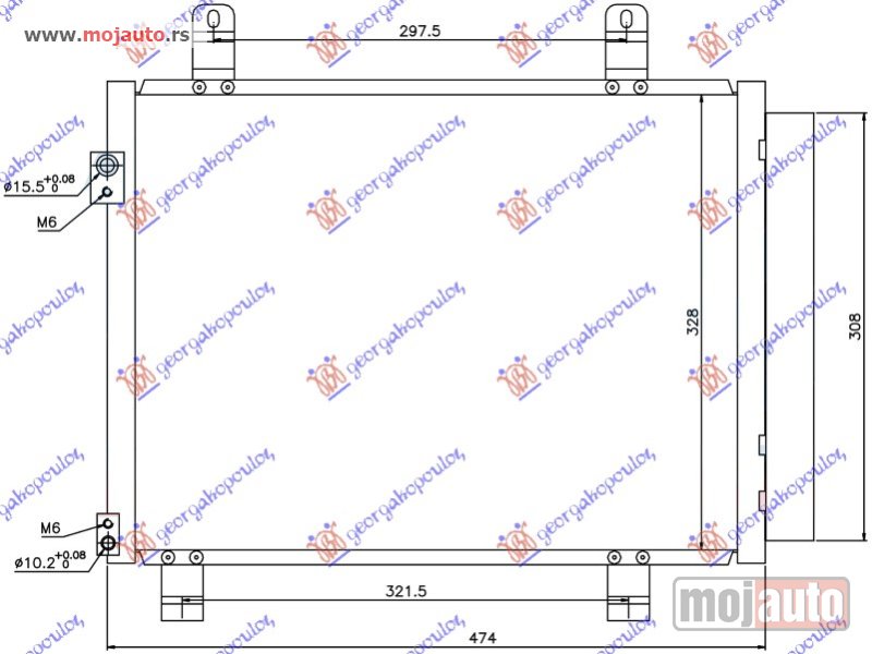 HLADNJAK KLIME 1.3 CDTi DIZEL (420x330x16) Opel agila 08-14 -dostupno