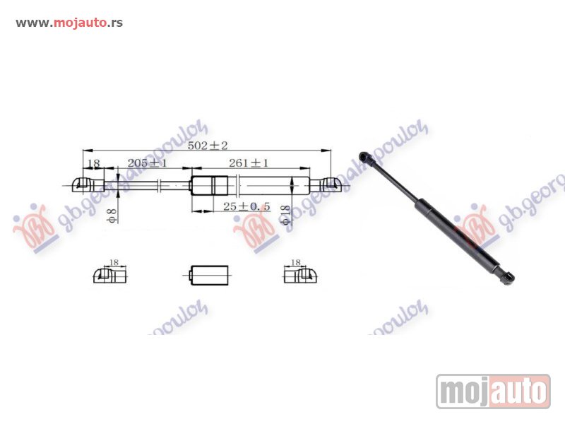 AMORTIZER GEPEK VRATA (QASHQAI+2) (502L-375N) Nissan qashqai 07-10 -dostupno