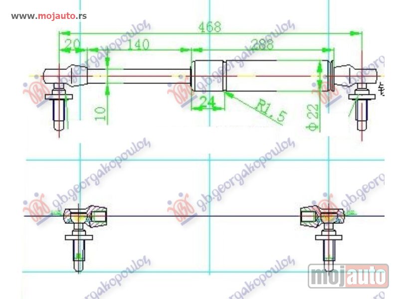 AMORTIZER GEPEK VRATA (440L-860N) Jeep grand cherokee 99-05 -dostupno