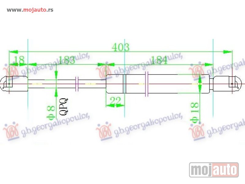 AMORTIZER GEPEK VRATA (403L-620N) Audi tt 98-06 -dostupno