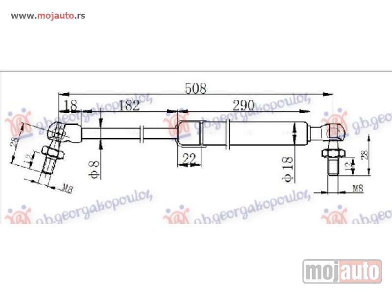 AMORTIZER GEPEK VRATA (505L-585N) Jeep grand cherokee 05-08 -dostupno