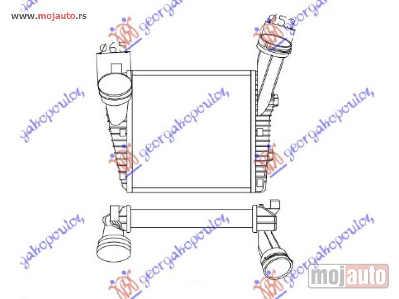 HLADNJAK INTERKULERA 3.0 TDi DIZEL (286x292x50) (66-54) Desno Audi q7 06-09 -dostupno