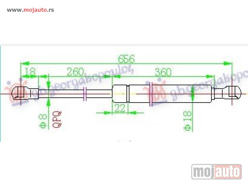 AMORTIZER GEPEK VRATA KARAVAN (656L-400N) Citroen xsara 97-00 -dostupno