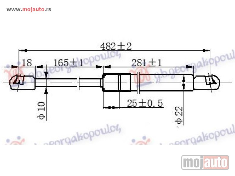 AMORTIZER GEPEK VRATA (SPORTBACK) (483L-750N) Audi a5 07-11 -dostupno