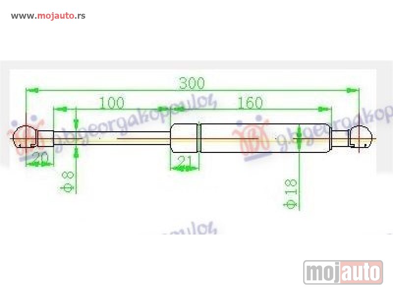 AMORTIZER GEPEK VRATA (300L-420N) Renault megane sdn 96-98 -dostupno