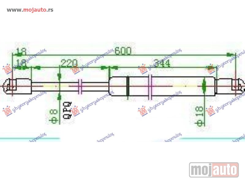 AMORTIZER GEPEK VRATA (600L-360N) Rover 25 00-05 -dostupno