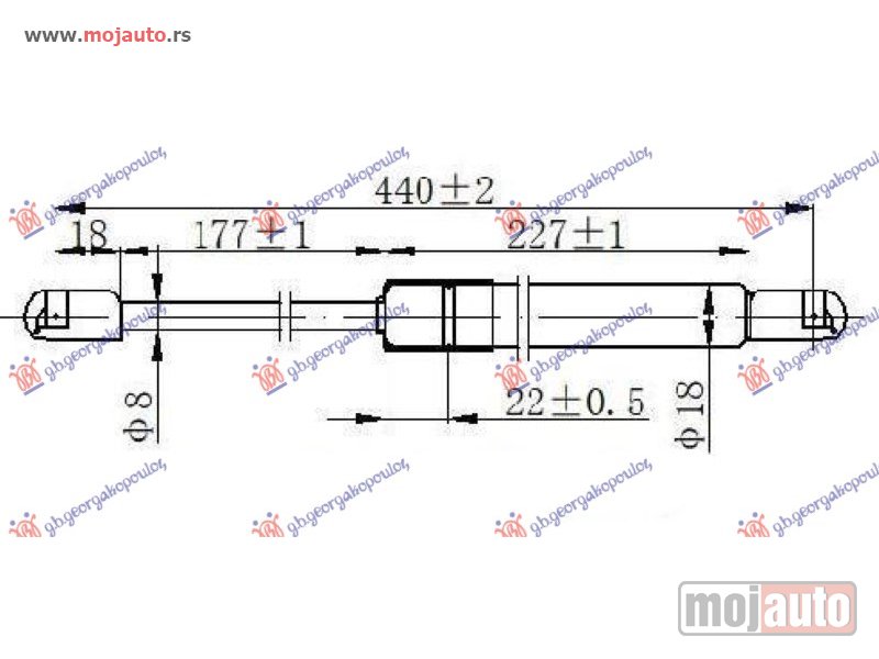 AMORTIZER GEPEK VRATA 5 VRATA/KARAVAN (440L-600N) Skoda fabia 99-07 -dostupno