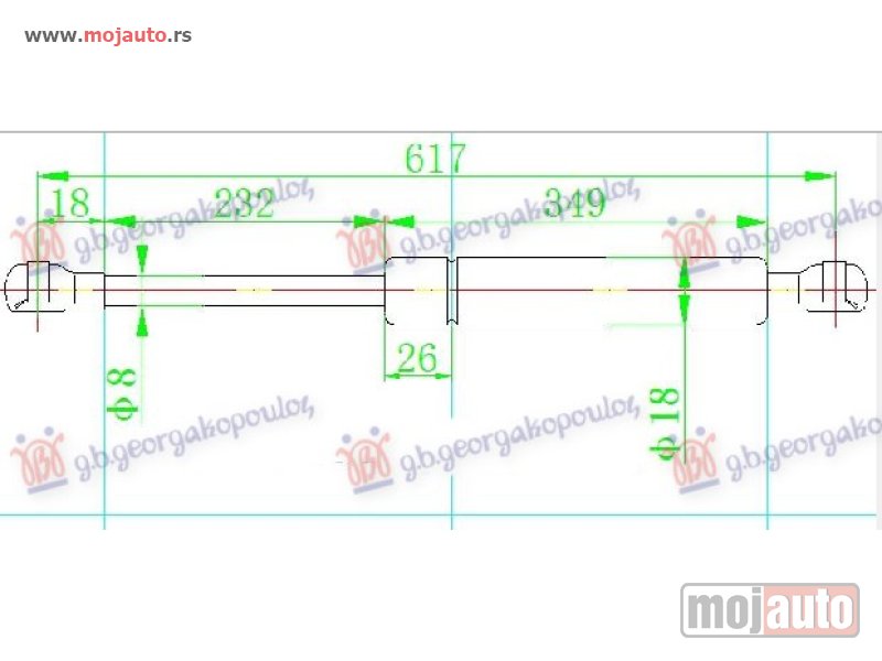 AMORTIZER GEPEK VRATA (618L-370N) Chevrolet trax 13- -dostupno