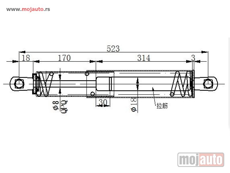 AMORTIZER GEPEK VRATA (523L-710N) Bmw x5 (e70) 07-10 -dostupno