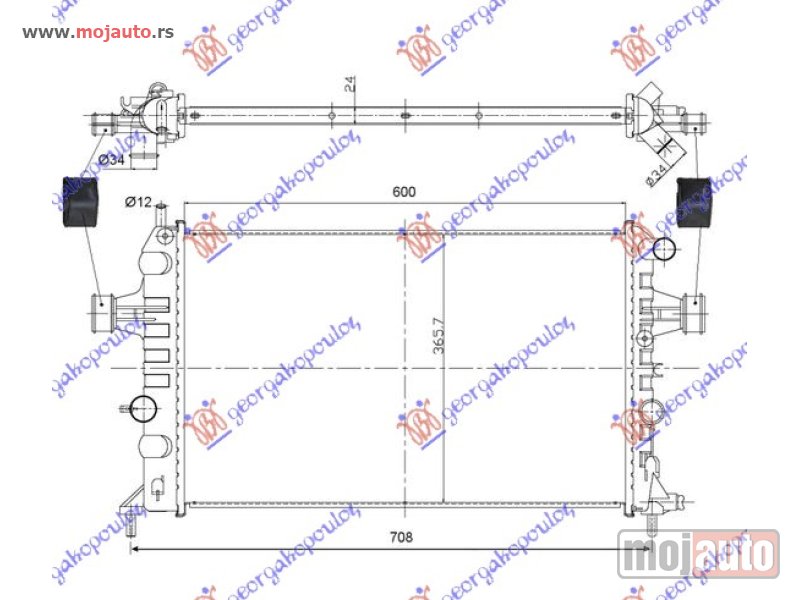 HLADNJAK MOTORA 1.4/1.6/1.8 (+AC) (60x37) Opel astra g 98-04 -dostupno