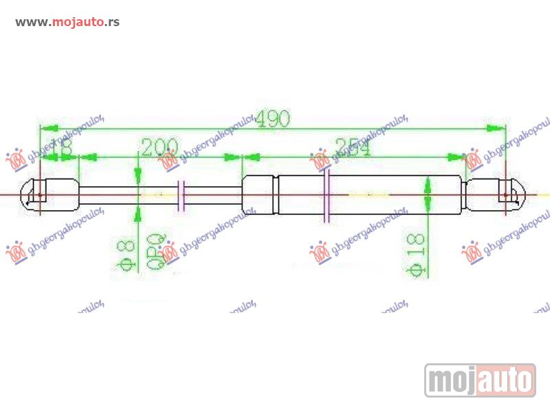 AMORTIZER GEPEK VRATA KARAVAN (490.5L-480N) Skoda octavia 5 08-13 -dostupno