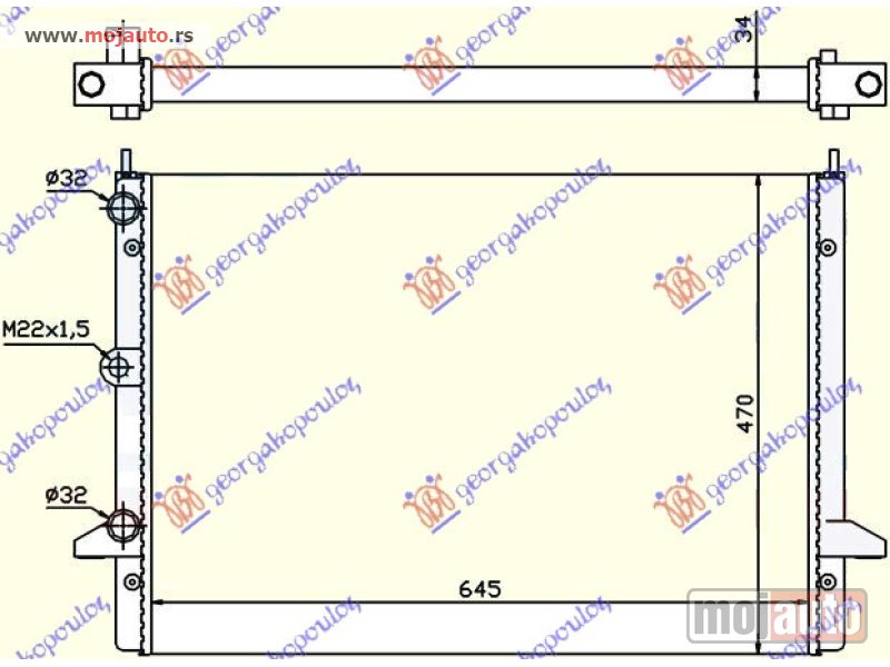 HLADNJAK MOTORA 2.3i/16V/2.8i VR6 (64.5x47) -00 Vw sharan 95-10 -dostupno