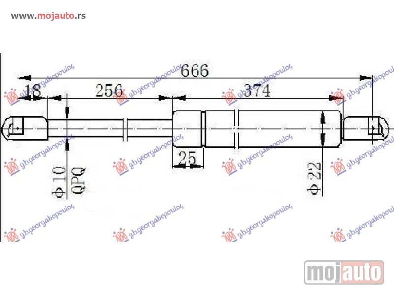 AMORTIZER GEPEK VRATA (667L-755N) Mercedes vito (w639) & viano 04-10 -dostupno