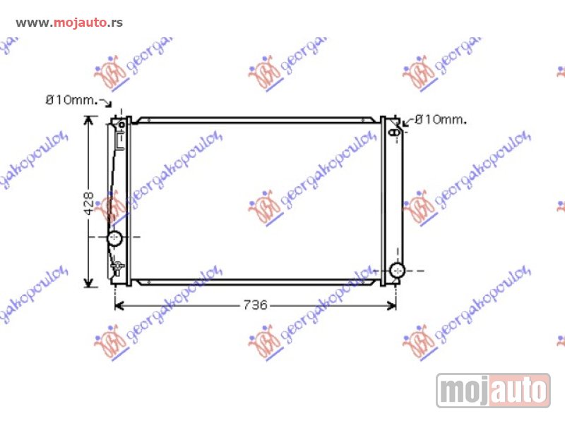 HLADNJAK MOTORA 2.0I 16V VVTI (MAN/AUTO) (+/-AC) (67.3x41.5) Toyota rav 4 05-10 -dostupno
