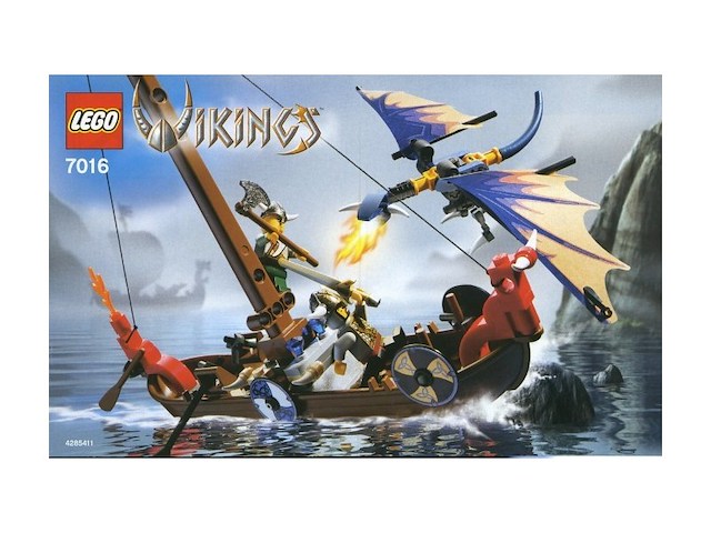 LEGO Vikings-7016 Viking Boat against the Wyvern Dragon