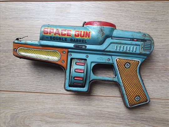 Stara limena igračka Space Gun - Double Barrel