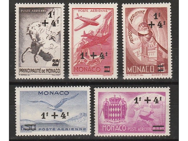 Monaco, Monako - 1945 - Airmail stamps - MNH