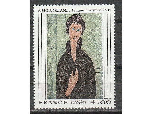 Francuska, France - Woman with blue eyes - 1980 - MNH