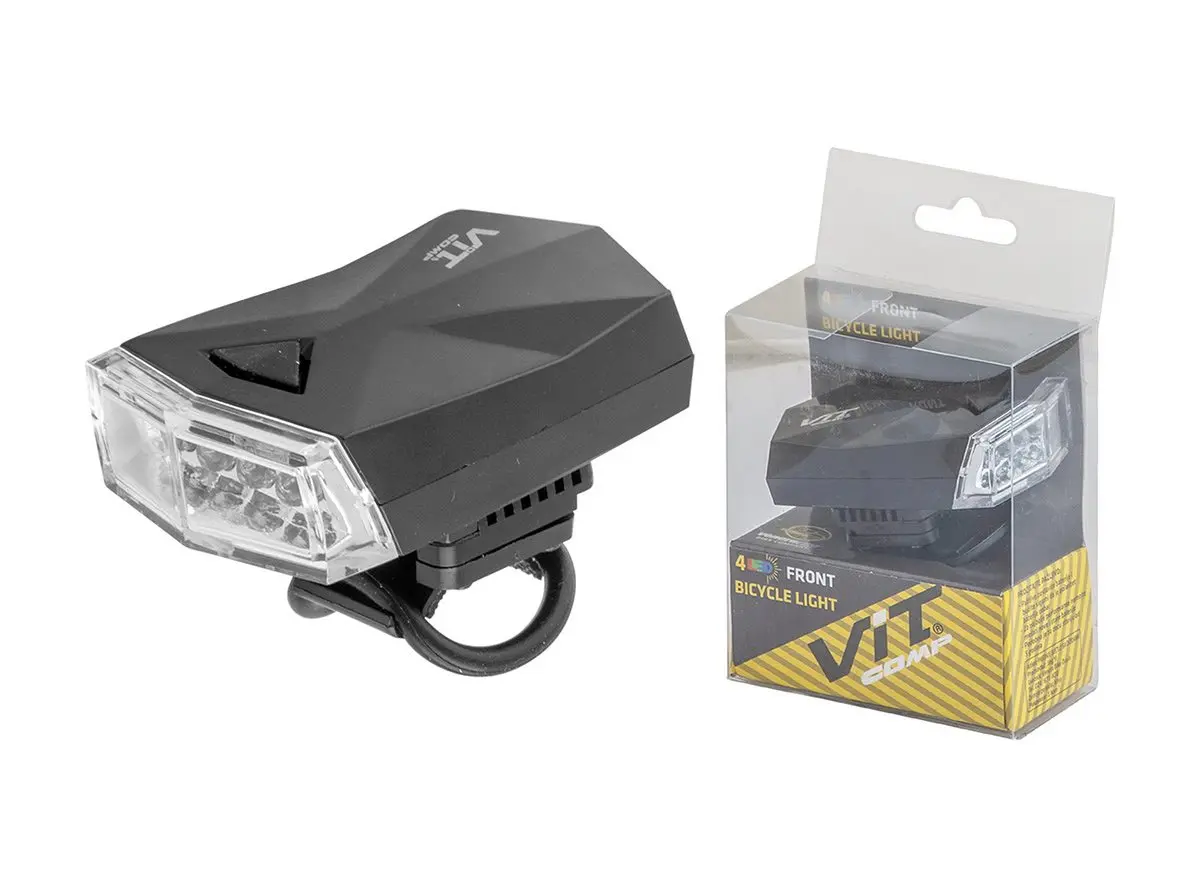 VIT COMP Prednja lampa 4 LED DIODE SCRIPT crna