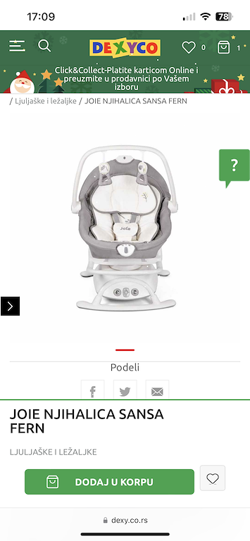 Joie njihalica za bebe