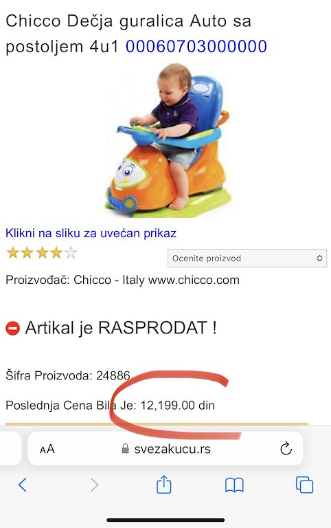 Chicco 4u1 muzička guralica