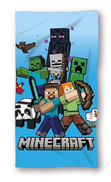 Baloo Dečiji Pamučni Peškir za plažu 70×140 cm Minecraft