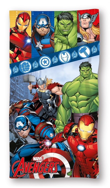 Baloo Dečiji Pamučni Peškir za plažu 70×140 cm Marvel Avengers