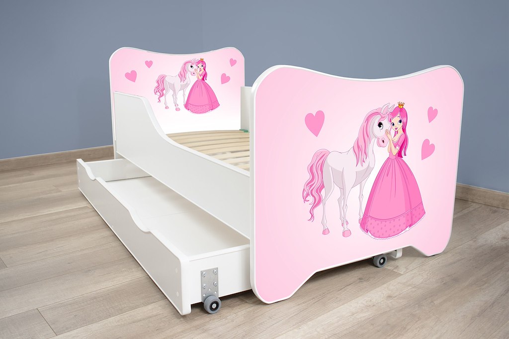 Dečiji krevet 160×80 cm HAPPY KITTY+fioka PRINCESS AND HORSE 7453 Golden market