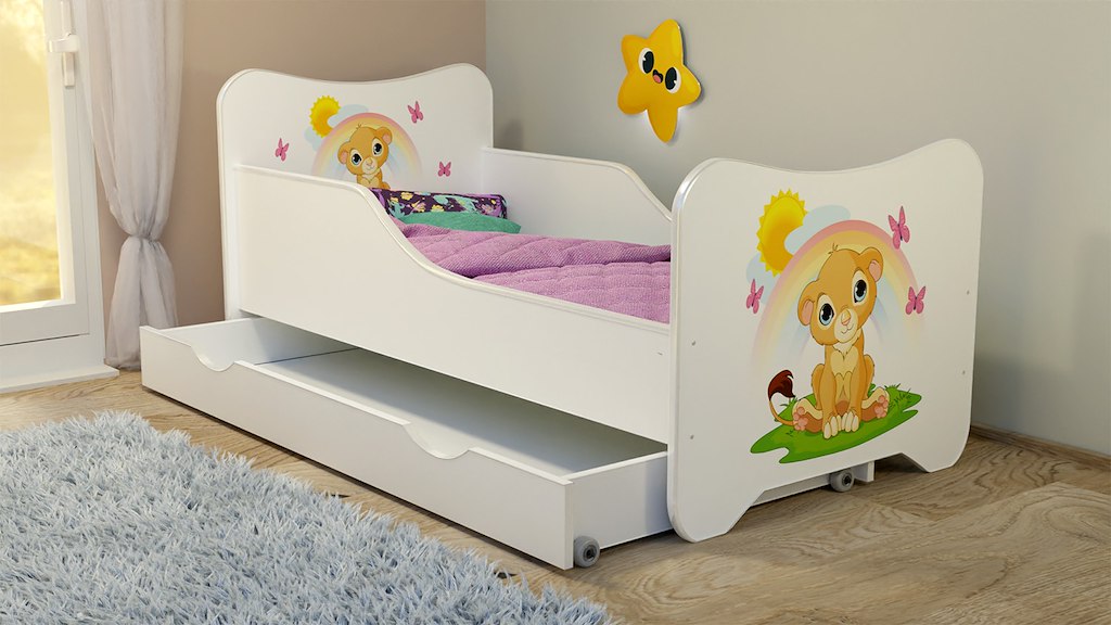 Dečiji Krevet 160X80Cm Happy Kitty + Fioka Lion King 74036 Golden market