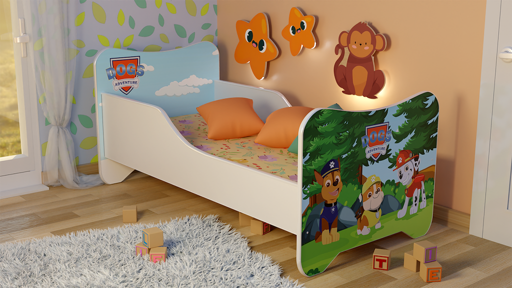 Dečiji Krevet 160X80Cm Happy Kitty Dog Adventure in the Forest 74016 Golden market