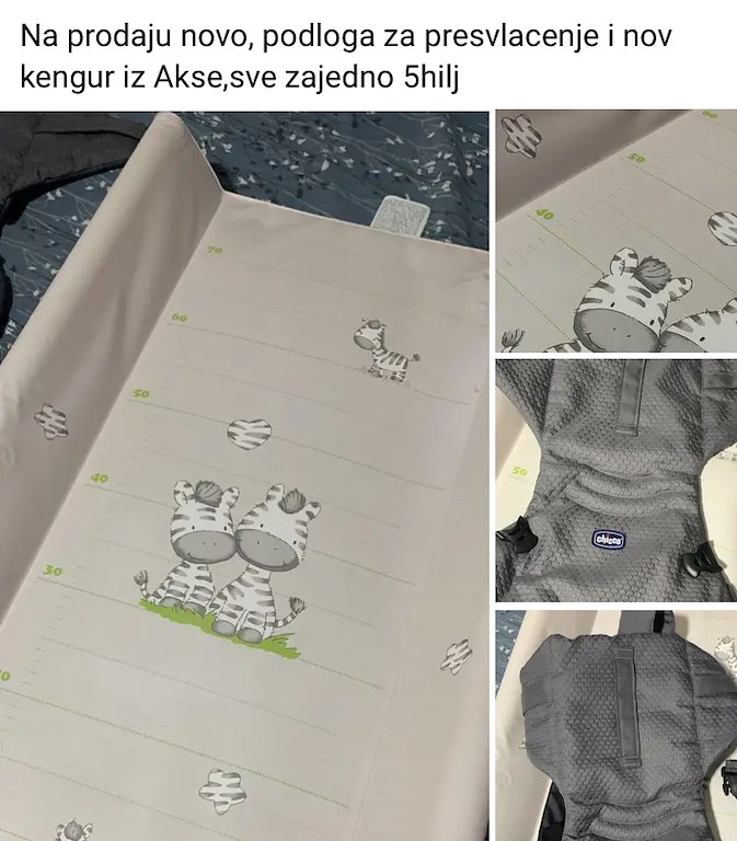 Kengur nosiljka i podloga za presvlačenje