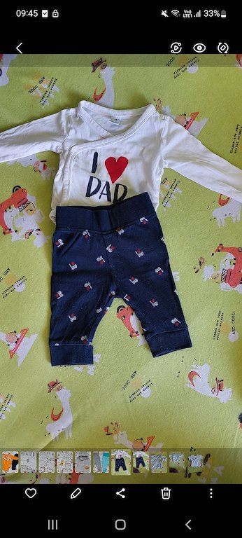 Set bodići pantalone za novorođenu bebu