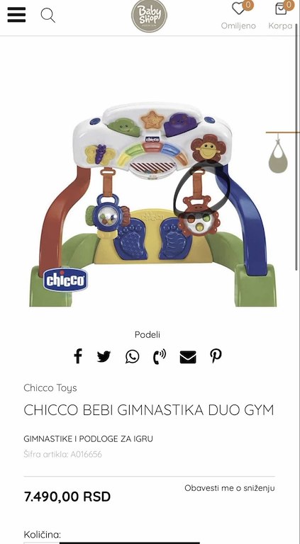 Chicco bebi gimnastika