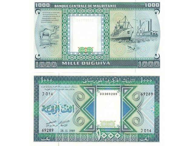 MAURITANIA 1000 Ouguiya 1989 UNC, P-7
