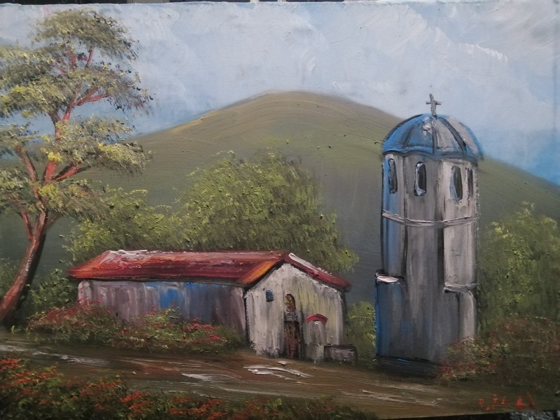 Crkva svetog Jovana 70x50cm ulje na platnu